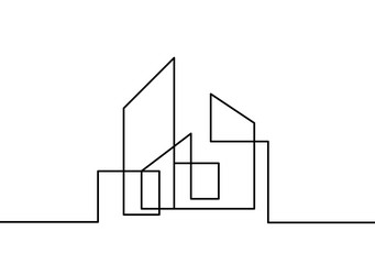 Abstract architecture as continuous lines drawing Vector Image
