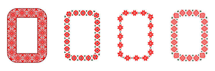 Bulgarian national folklore embroidery frame Vector Image