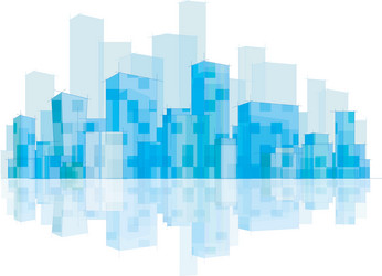 Blue sky cityscape Royalty Free Vector Image - VectorStock