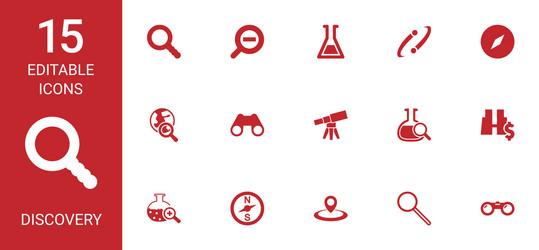 8 discovery icons Royalty Free Vector Image - VectorStock
