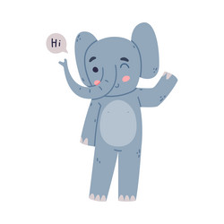 Funny blue elephant with large ear flaps and trunk