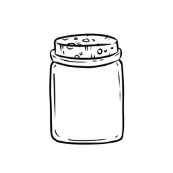 Glass jar doodle image kitchen utensil logo media Vector Image