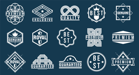 Premium best quality emblems set black and white Vector Image