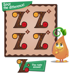 Find differences educational game cute tiger Vector Image