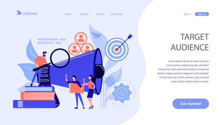 Target group concept landing page Royalty Free Vector Image