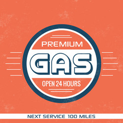 Vintage gasoline sign retro template Royalty Free Vector