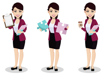 Beautiful business woman in office style clothes Vector Image