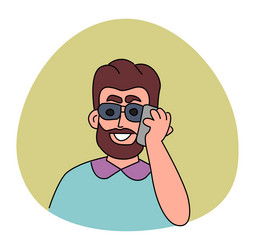 Winking smiley talking on a phone of a smiley Vector Image