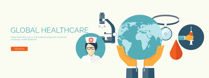 Flat header medical Royalty Free Vector Image - VectorStock