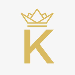 Letter k crown logo Royalty Free Vector Image - VectorStock
