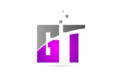 Pink gradient gt g t alphabet letter logo Vector Image