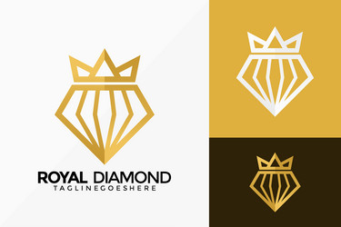 Premium luxury diamond crown logo design Vector Image