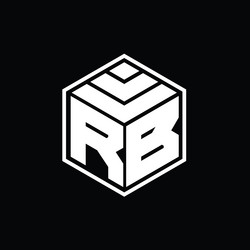 Rb logo monogram hexagon shape with triangle Vector Image