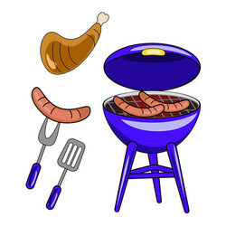 Set of barbecue isolated on white background Vector Image