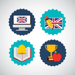 Learn english education icons Royalty Free Vector Image