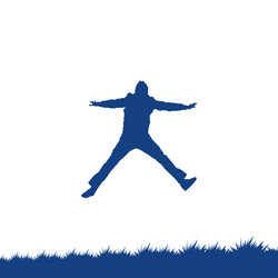 Man floating and jumping in air Royalty Free Vector Image