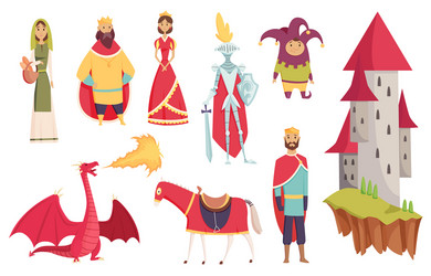 Fairytale characters fantasy medieval magic Vector Image