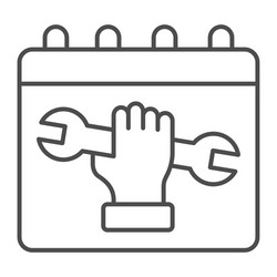 Labour day thin line icon set labor day symbols Vector Image