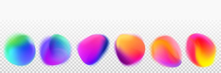 Realistic set of abstract gradient spots Vector Image