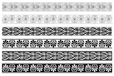 Medieval floral border set Royalty Free Vector Image