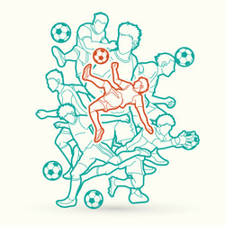 Soccer Comic Composition Vector Images (58)