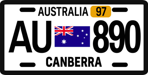Australia car plate design Royalty Free Vector Image