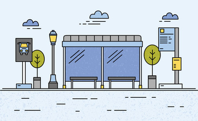Bus stop street light public transport timetable Vector Image