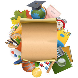 School scroll with globe Royalty Free Vector Image