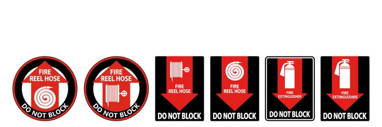 Fire reel hose do not block sign isolate on white Vector Image