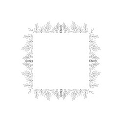 Floral frame botany border logo template Vector Image