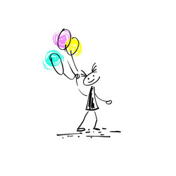 Hand drawing sketch doodle human stick figure Vector Image