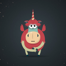 Magic little mythical unicorn with a spiral horn Vector Image
