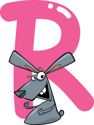 R for rabbit Royalty Free Vector Image - VectorStock