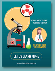 Science poster design with test tube cell Vector Image