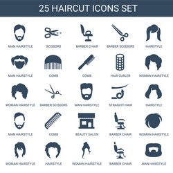 Haircut icons Royalty Free Vector Image - VectorStock