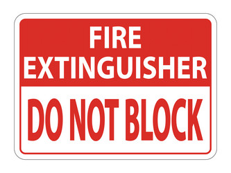 Fire extinguisher do not block floor sign Vector Image