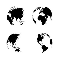 Earth globe black and white Vector Images & Graphics for Commercial Use ...