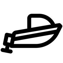 High speed boat with outboard motor Royalty Free Vector