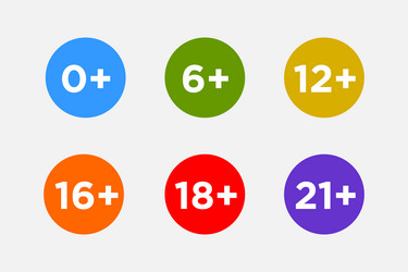 Age limit and restriction cartoon icons signs Vector Image