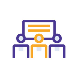 Meeting business management icon with purple and Vector Image