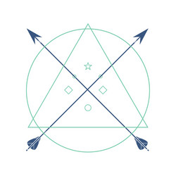 Boho style moon with colorful ethnic feathers Vector Image