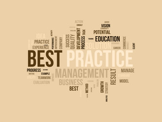 Word cloud background concept for best practice Vector Image