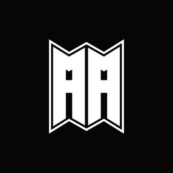 Aa logo with circle rounded negative space design Vector Image