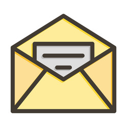 Letter thick line filled colors icon for personal Vector Image