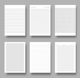 Notebook blank grid square lined paper sheet page Vector Image