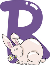 R for rabbit Royalty Free Vector Image - VectorStock