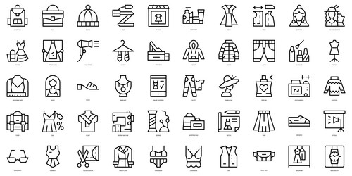 Set of thin line fashion accessories icons Vector Image