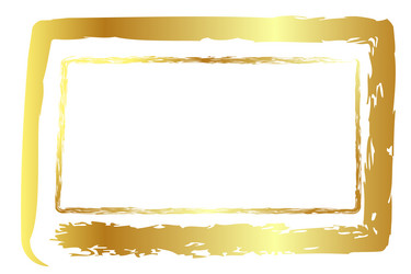 Simple double line rectangle frame from gold Vector Image