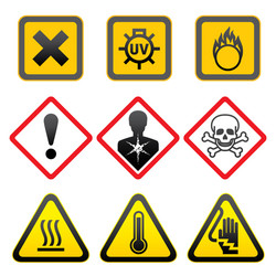 Hazard signs Royalty Free Vector Image - VectorStock
