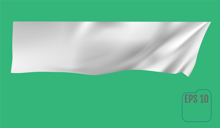 White textile banner with folds template Vector Image